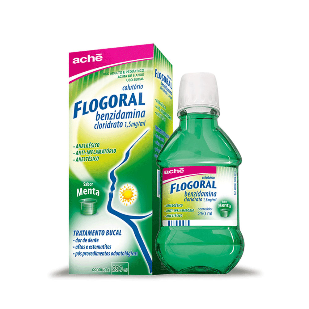 Flogoral Colutório Menta Aché 250ml - Drogarias Pacheco