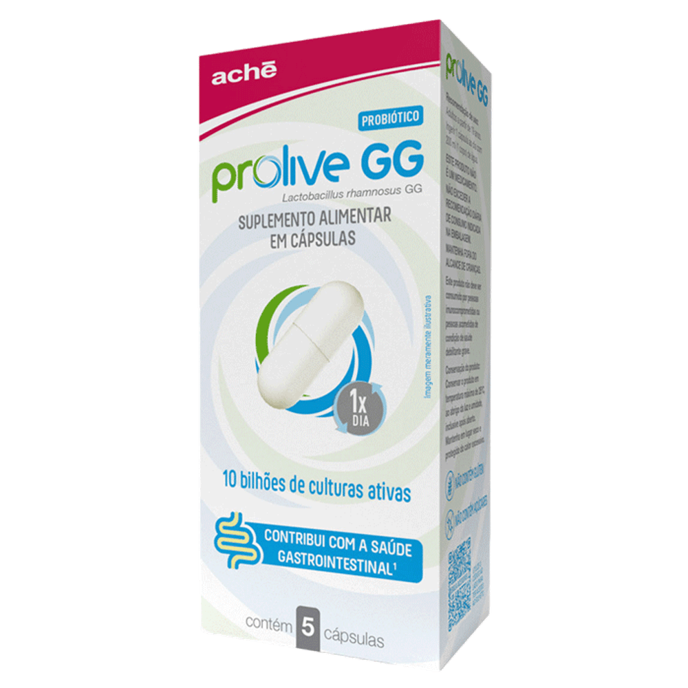 Probiótico Prolive GG Aché 5 Cápsulas - Drogarias Pacheco