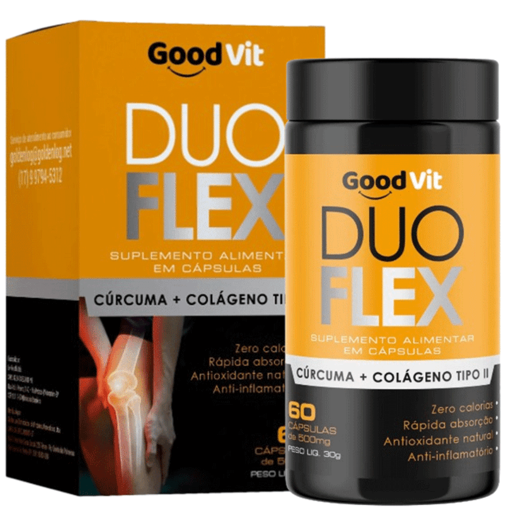 Duo Flex Cúrcuma + Colágeno Tipo II C/60 Cápsulas - Good Vit ...