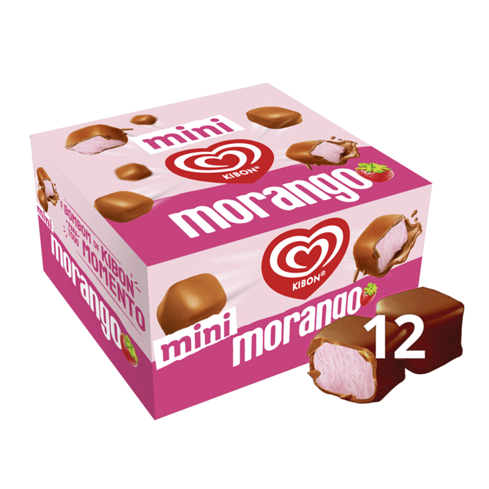 Mini Sorvete Kibon Morango com Cobertura de Chocolate 92g - Drogarias Pacheco