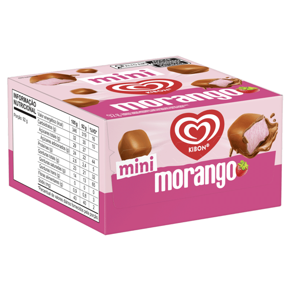 Mini Sorvete Kibon Morango com Cobertura de Chocolate 92g - Drogarias Pacheco