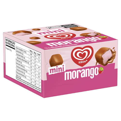 Mini Sorvete Kibon Morango com Cobertura de Chocolate 92g - Drogarias Pacheco