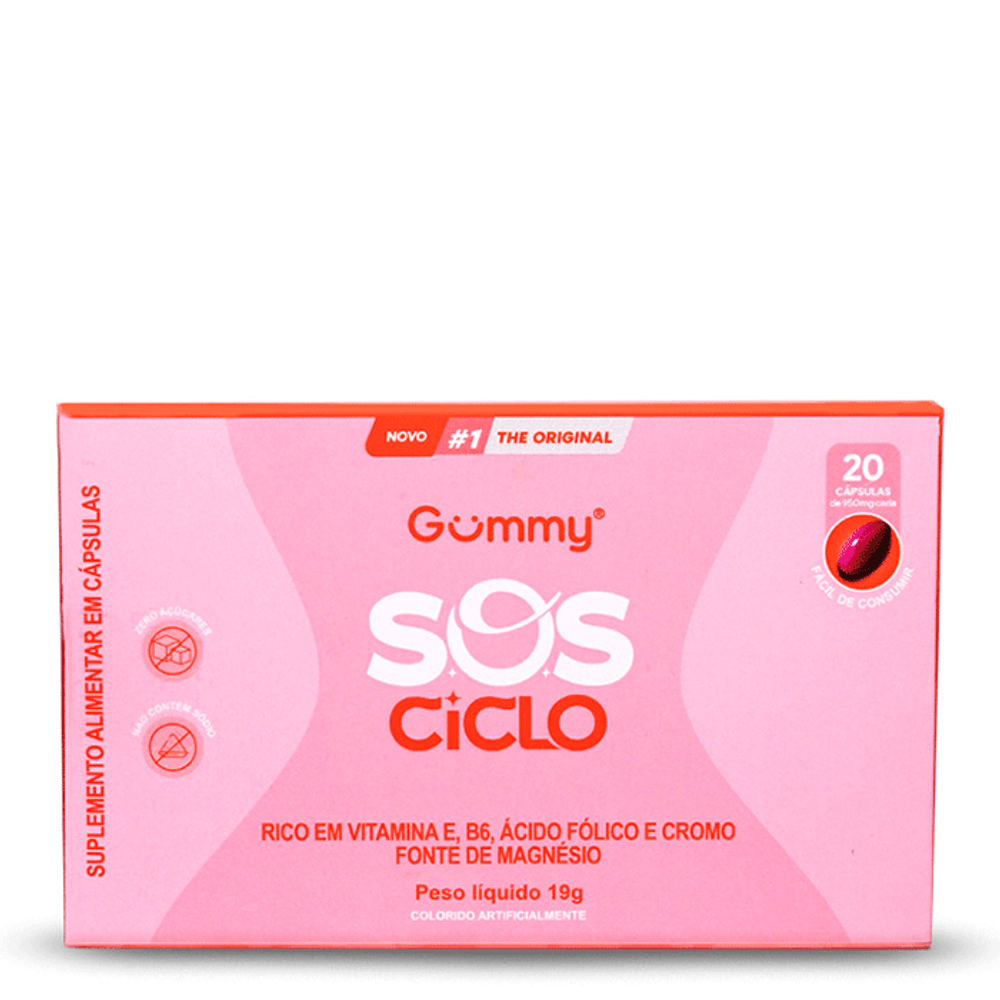 Complemento Alimentar Gummy SOS Ciclo 20 Cápsulas - Drogarias Pacheco