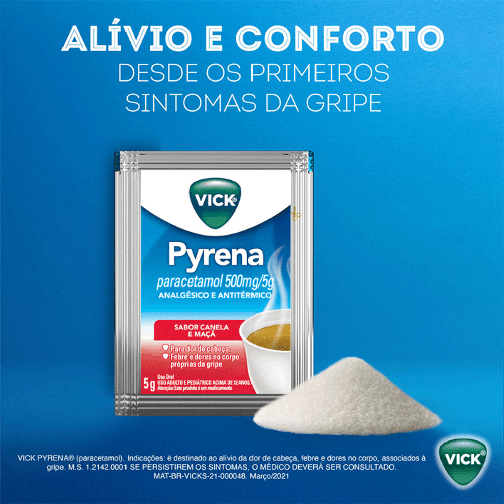 Chá para Gripe Vick Pyrena Sabor Maçã e Canela 5g - Drogarias Pacheco