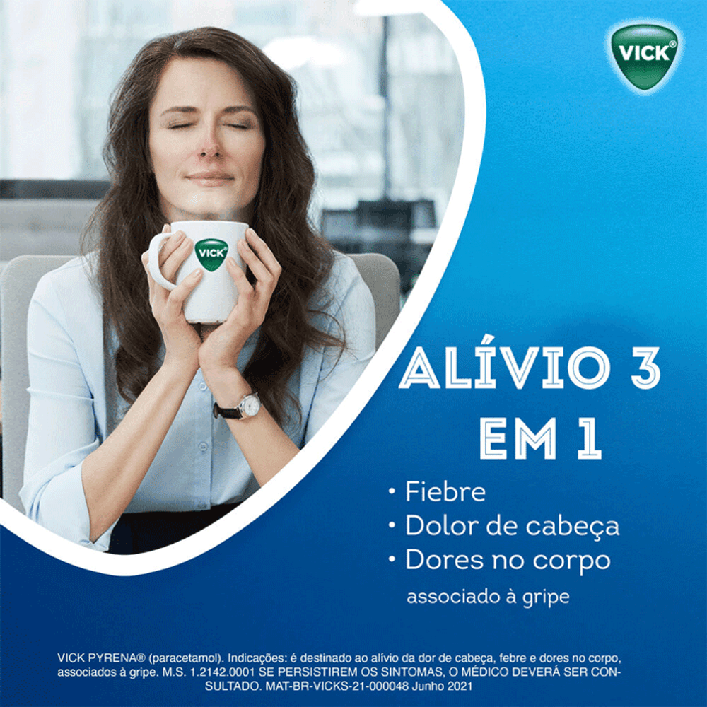 Chá para Gripe Vick Pyrena Sabor Maçã e Canela 5g - Drogarias Pacheco