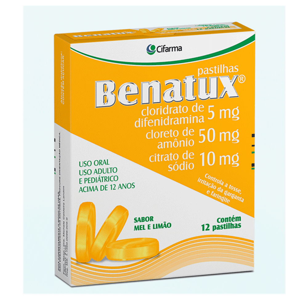 Benatux Mel e Limão Cifarma 12 Pastilhas - Drogarias Pacheco
