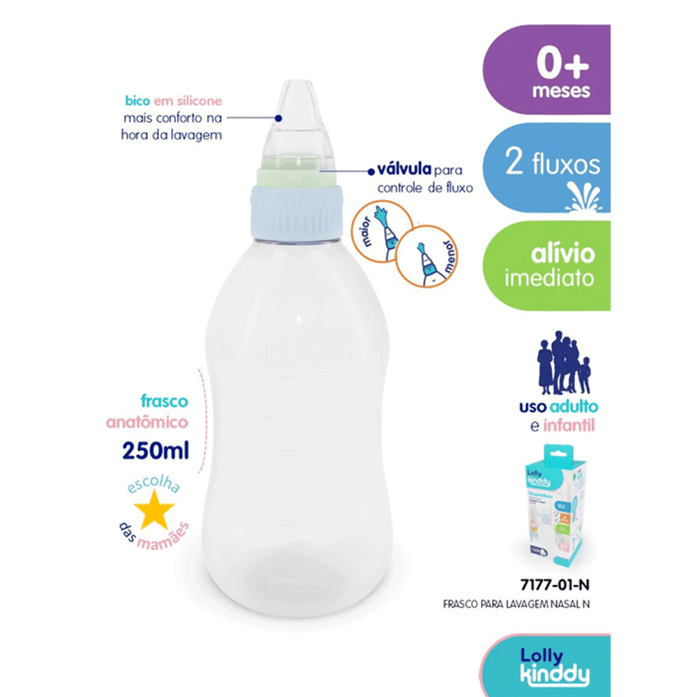 Frasco para Lavagem Nasal Lolly Kindy Neutro 1 Unidade - Drogarias Pacheco