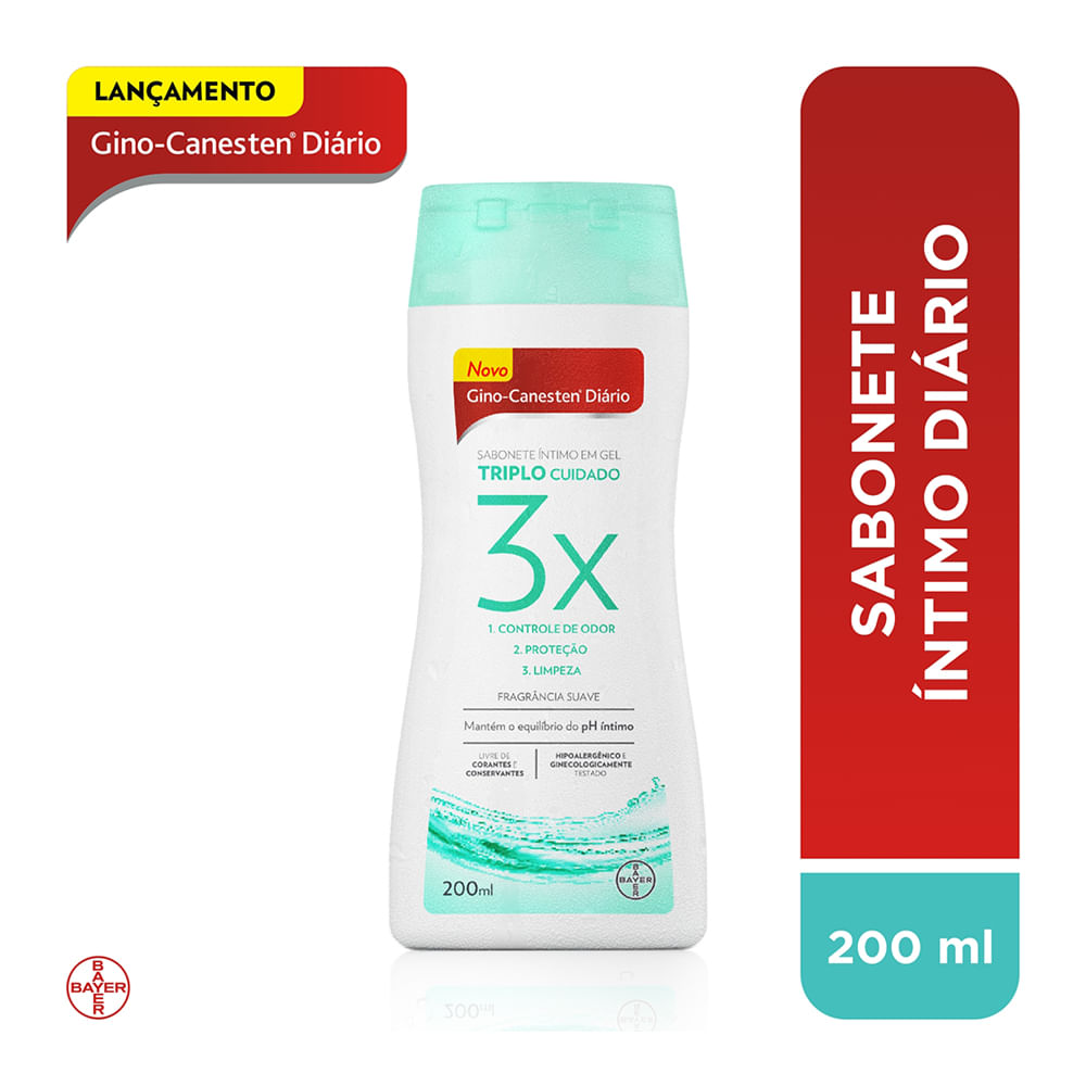 Sabonete Líquido Íntimo Gino-Canesten Diário Triplo Cuidado Suave 200ml - Drogarias Pacheco