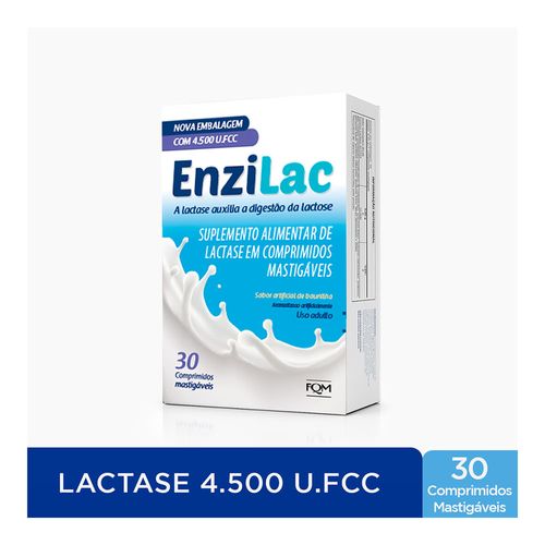 Enzilac 4.500FCC FQM 30 Comprimidos Mastigáveis - Drogarias Pacheco