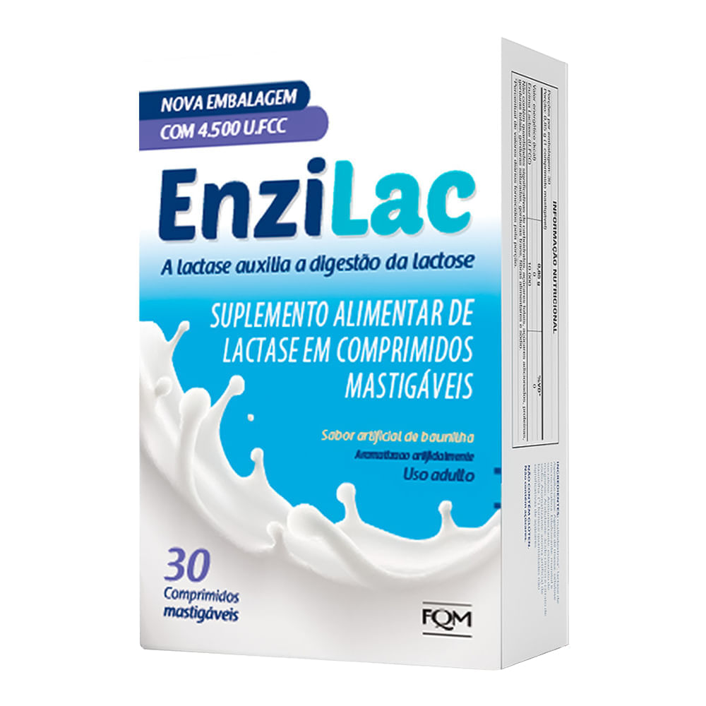 Enzilac 4.500FCC FQM 30 Comprimidos Mastigáveis - Drogarias Pacheco