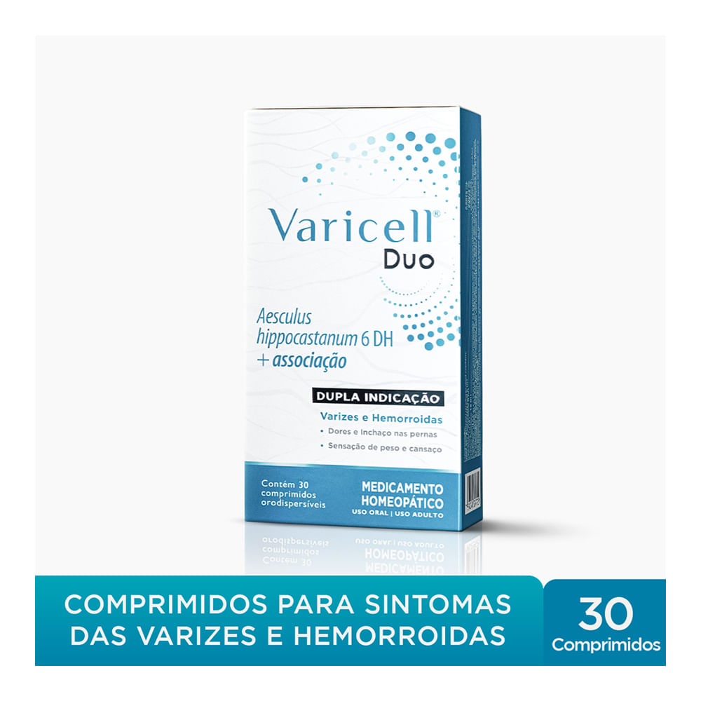 Varicell Duo FQM para Varizes e Hemorróidas 30 Comprimidos ...