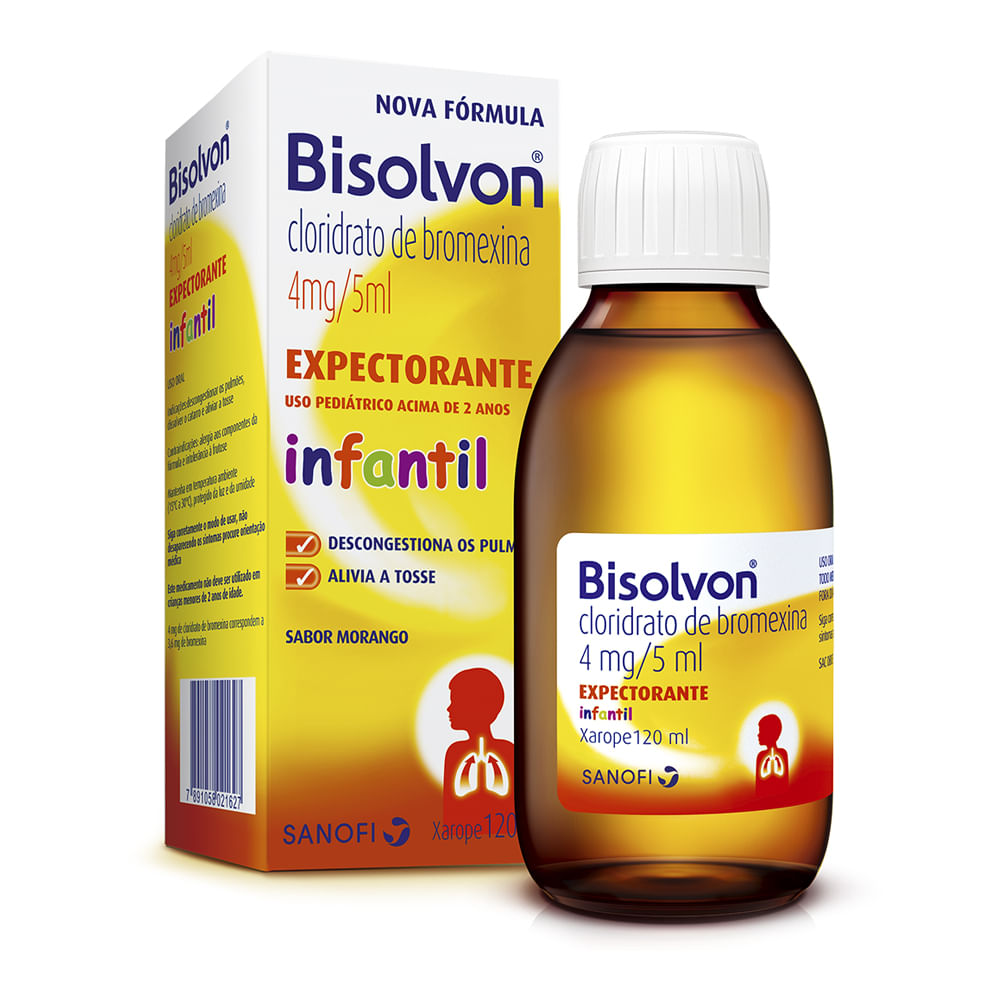 Expectorante Infantil Bisolvon Pediátrico 4mg/5ml 120ml Xarope ...