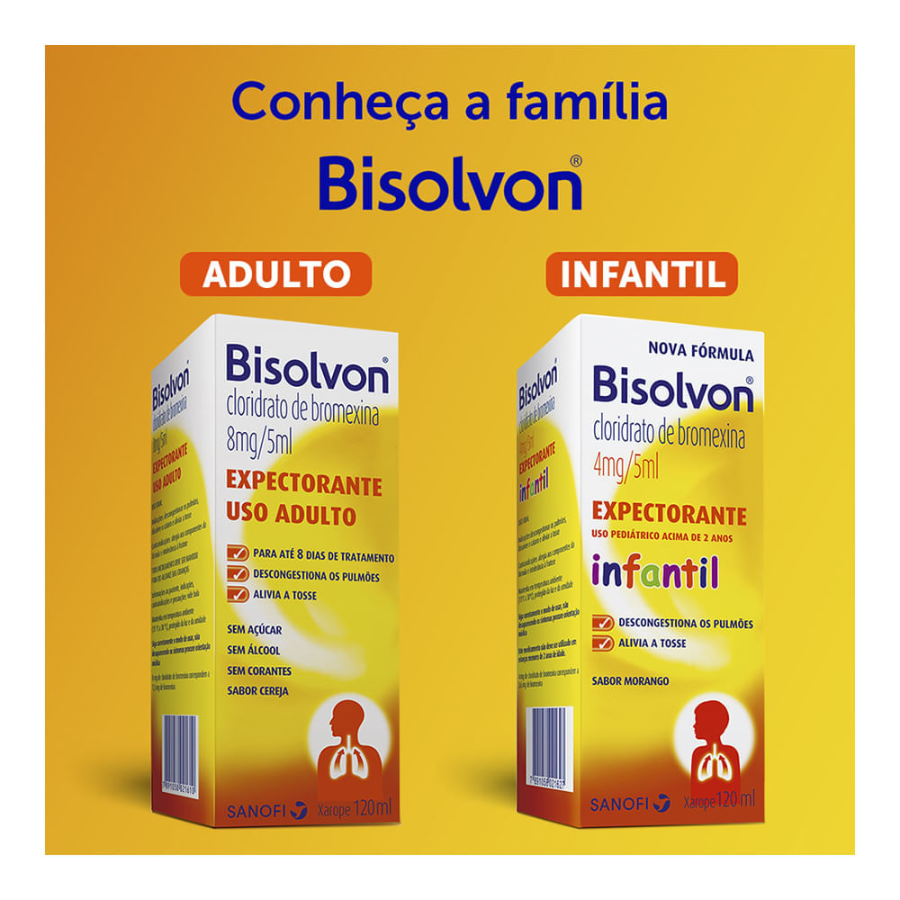 Expectorante Infantil Bisolvon Pediátrico 4mg/5ml 120ml Xarope ...