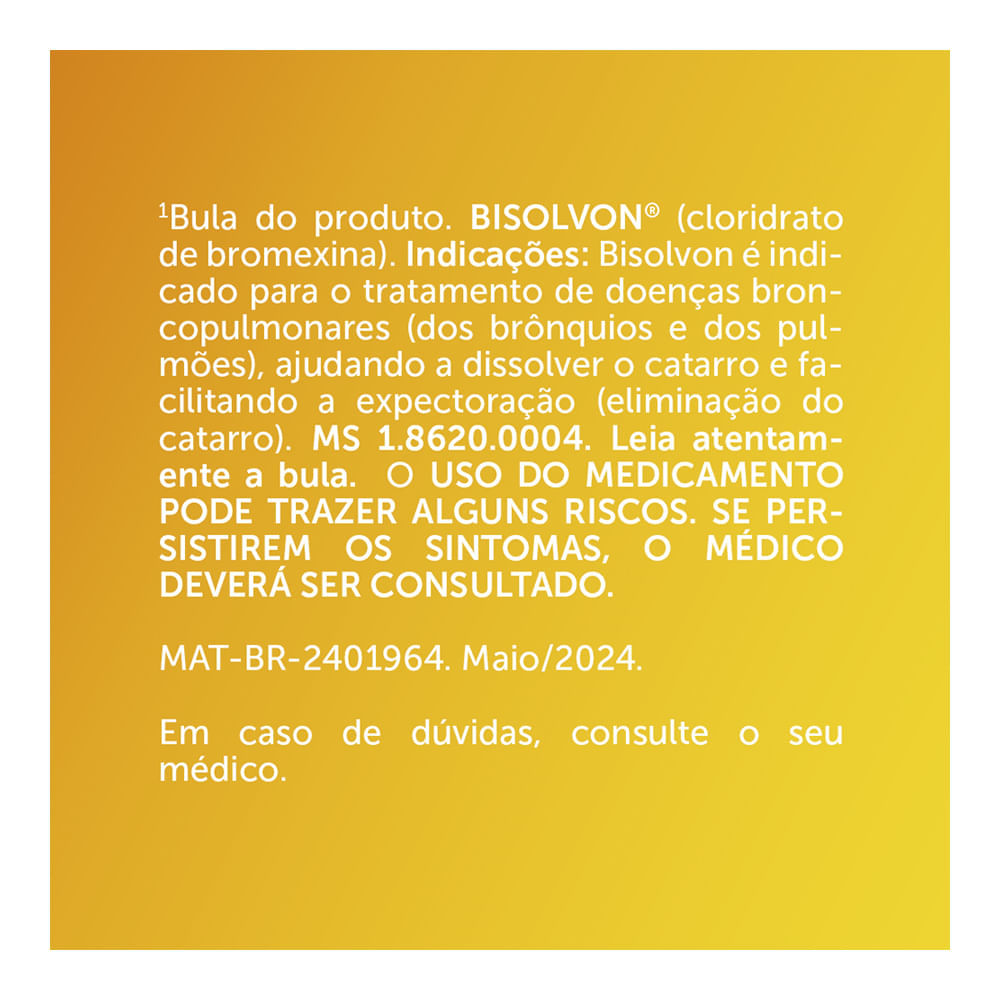 Expectorante Infantil Bisolvon Pediátrico 4mg/5ml 120ml Xarope ...