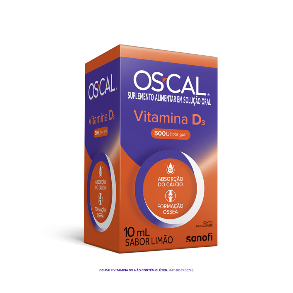 OS-CAL® Vitamina D3 500UI 10ml Gotas - Drogarias Pacheco
