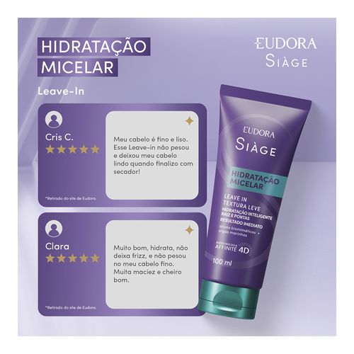 Leave-In Eudora Hidratação Micelar 100ml - Drogarias Pacheco
