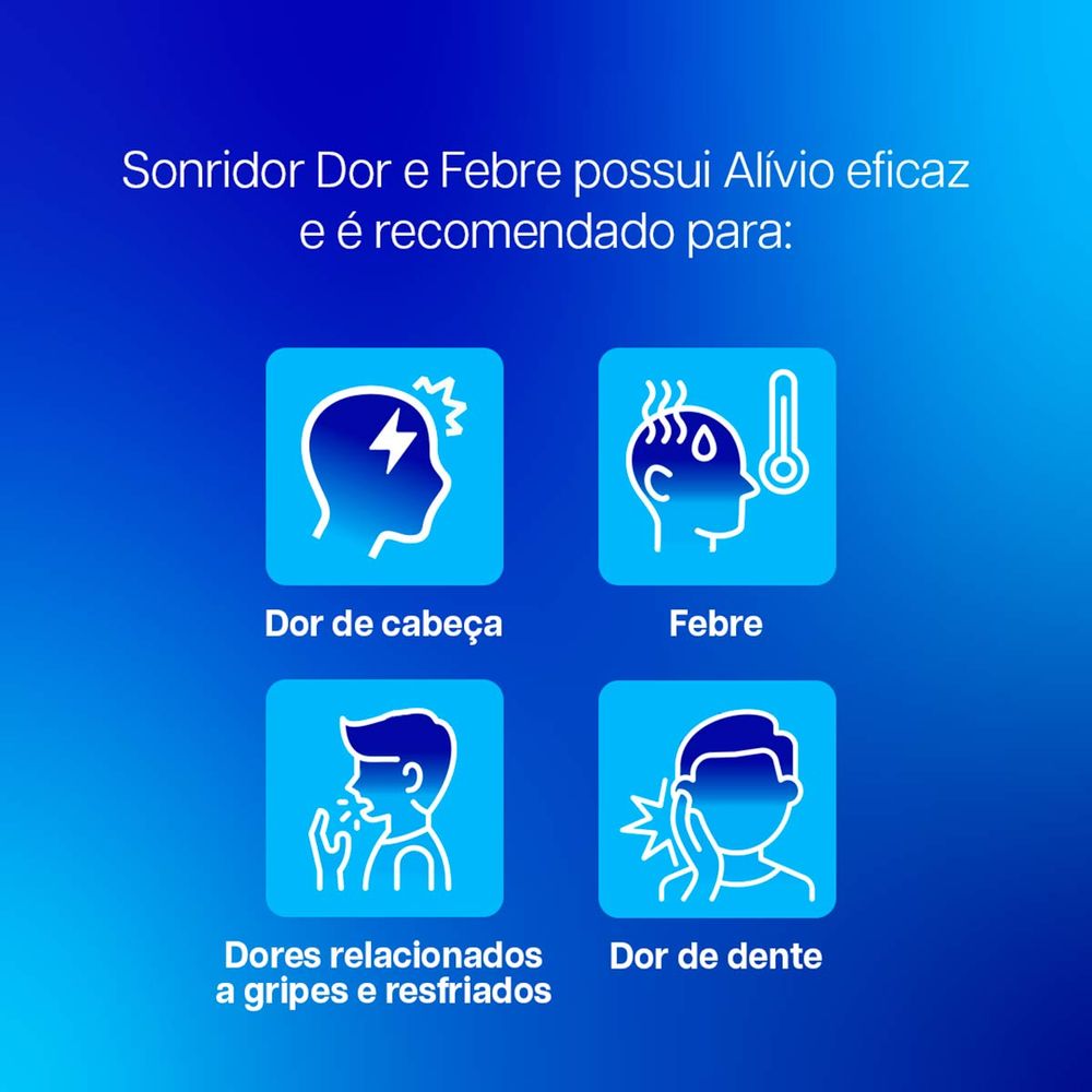 Analgésico e Antitérmico Sonridor Dor e Febre 750mg 10 Comprimidos ...