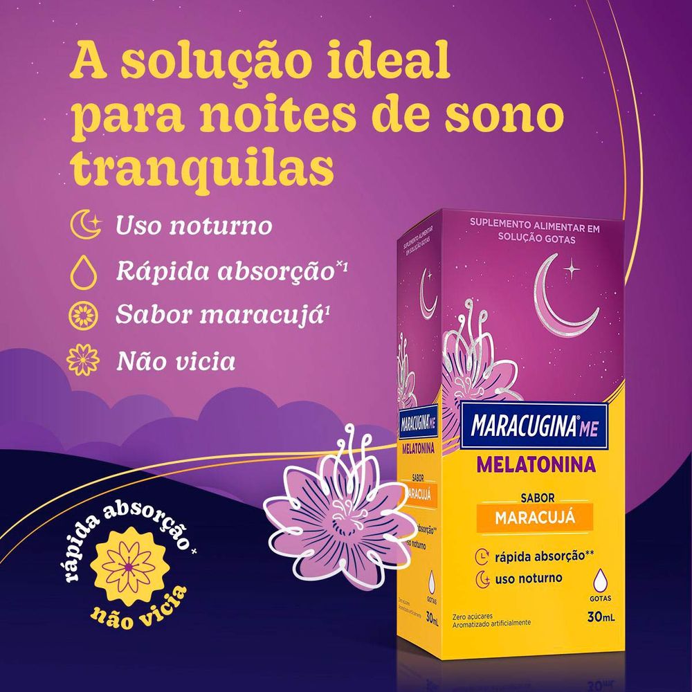 Melatonina Maracugina Maracujá 30ml Solução Gotas - Drogarias Pacheco