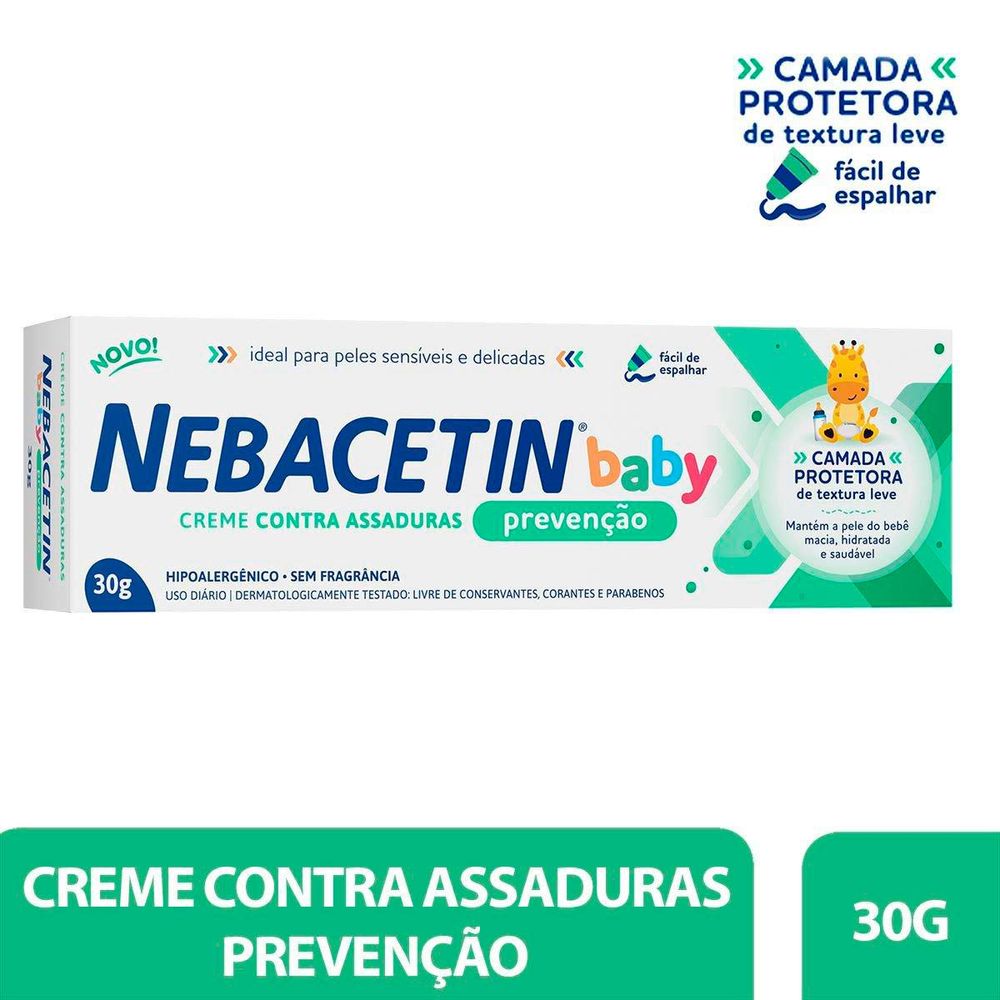 Creme Antiassaduras Nebacetin Baby Prevenção 30g - Drogarias Pacheco