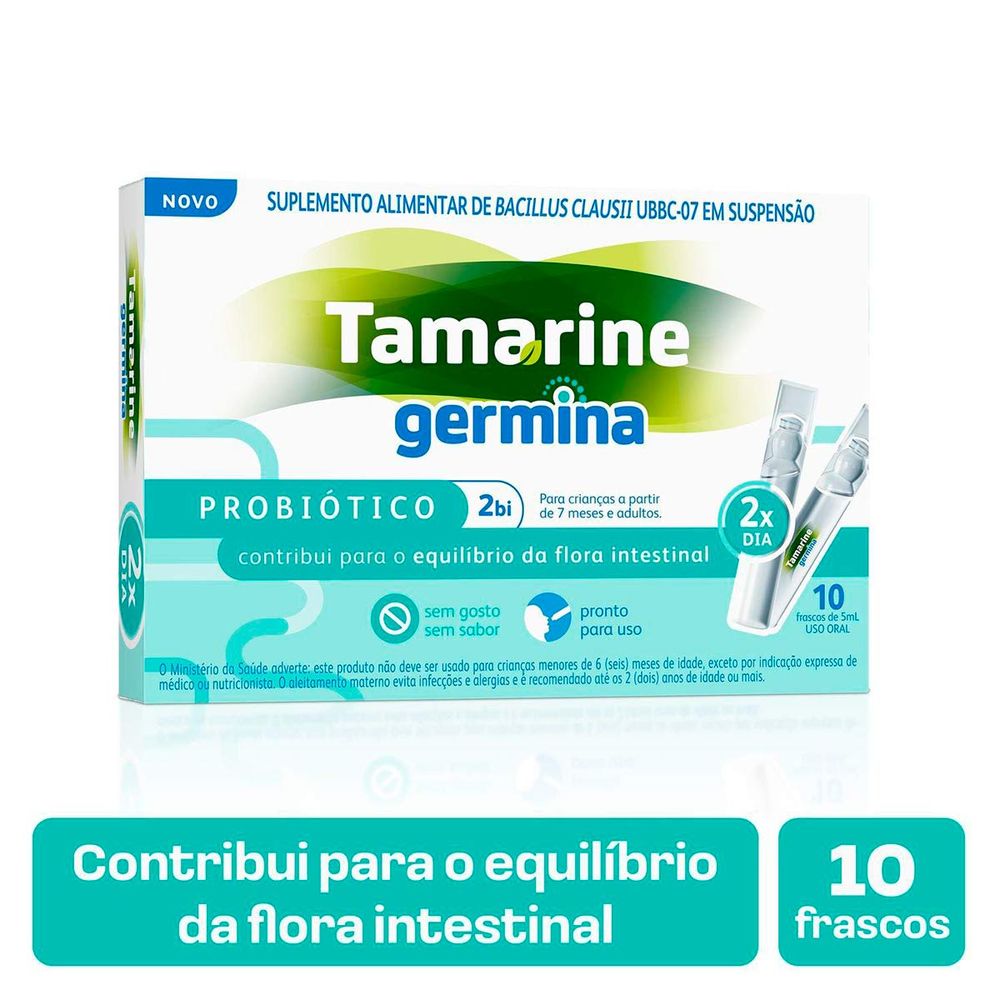 Probiótico Tamarine Germina Sem Sabor 10 Unidades 5ml Cada - Drogarias Pacheco