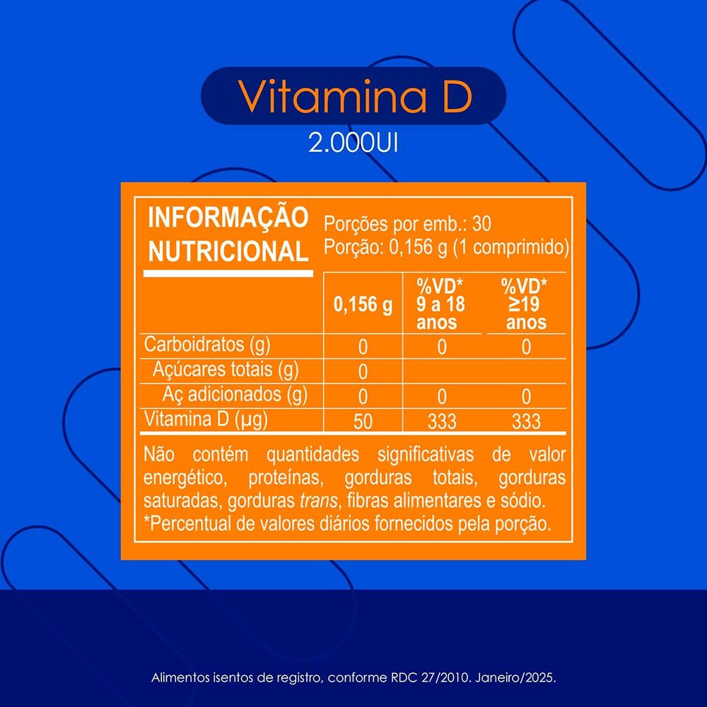 Vitamina D 2.000UI Neo Química 30 Comprimidos Revestidos - Drogarias Pacheco