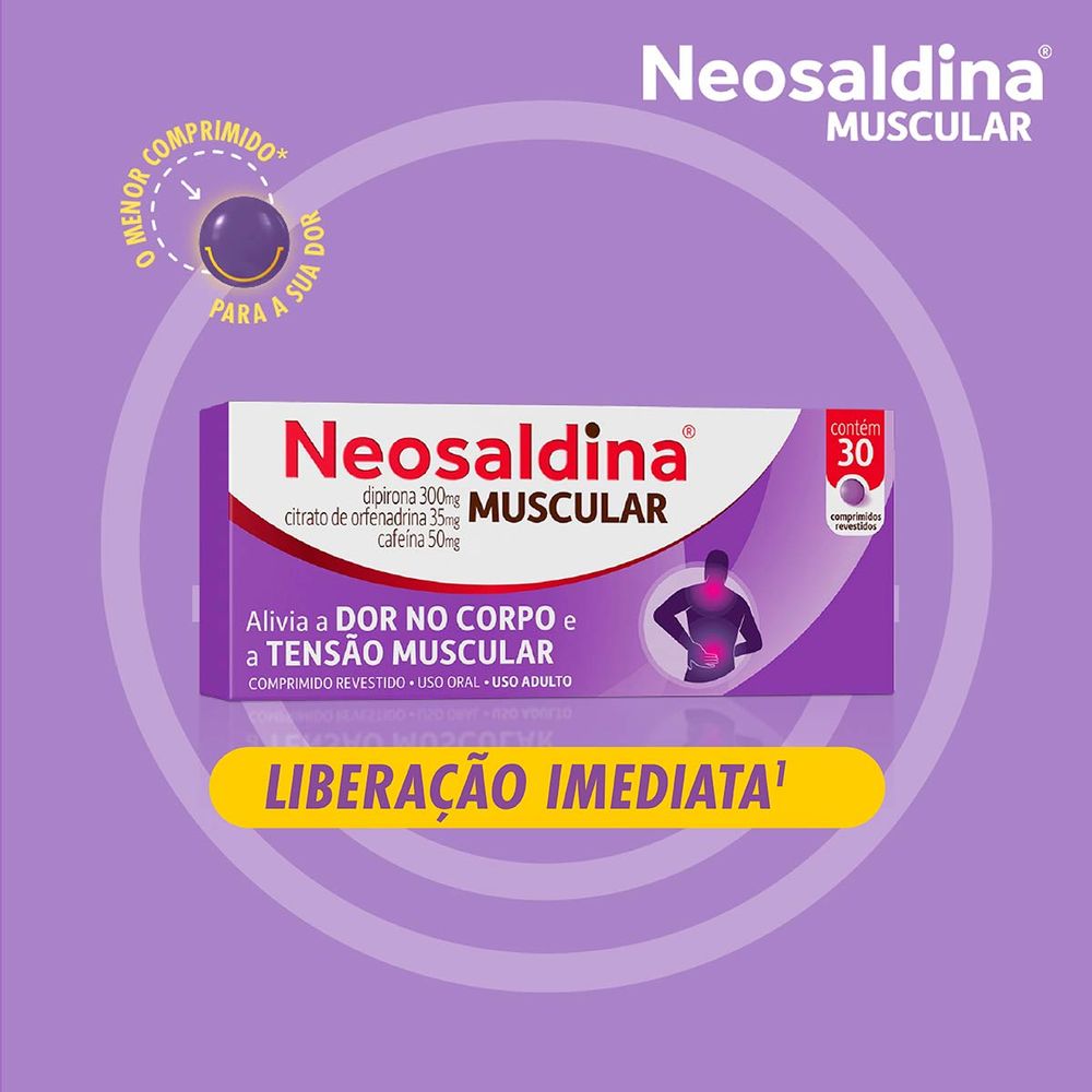 Analgésico e Relaxante Muscular Neosaldina Muscular 300mg 30 ...