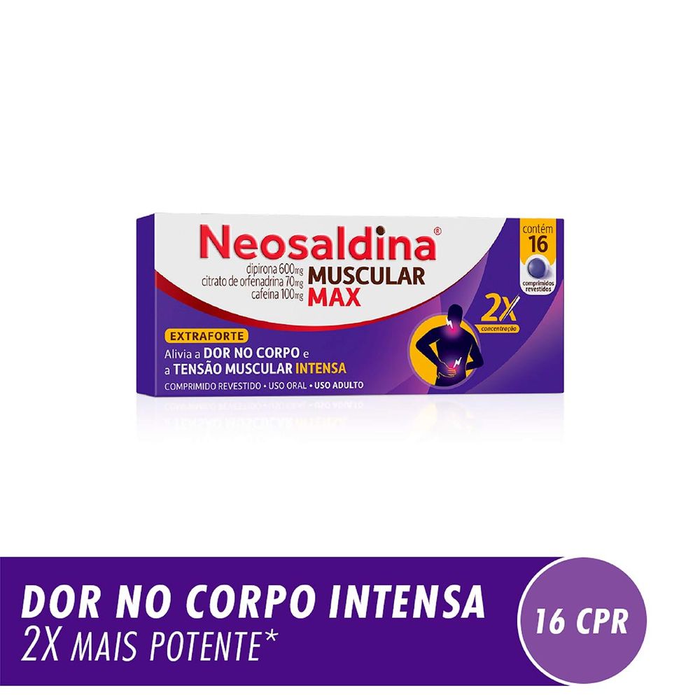 Analgésico e Relaxante Muscular Neosaldina Muscular Max 600mg 16 ...