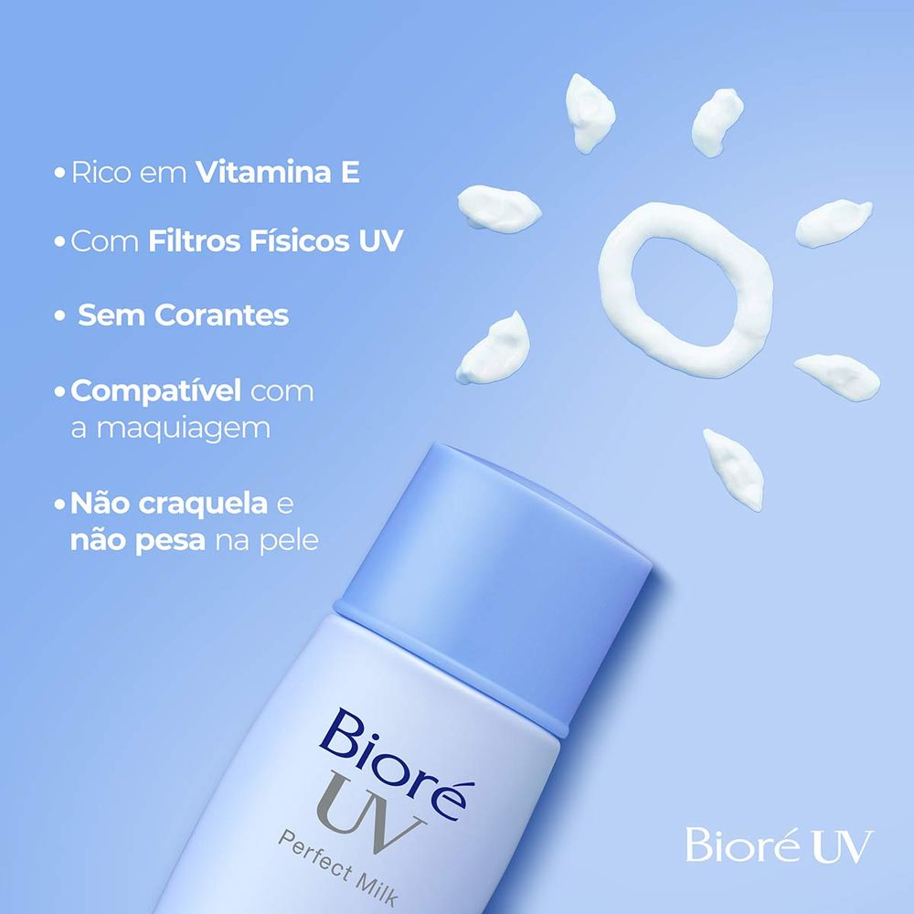 Protetor Solar Facial Bioré FPS 50 UV Perfect Milk 40ml - Drogarias Pacheco