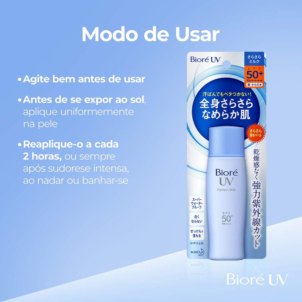 Protetor Solar Facial Bioré FPS 50 UV Perfect Milk 40ml - Drogarias Pacheco
