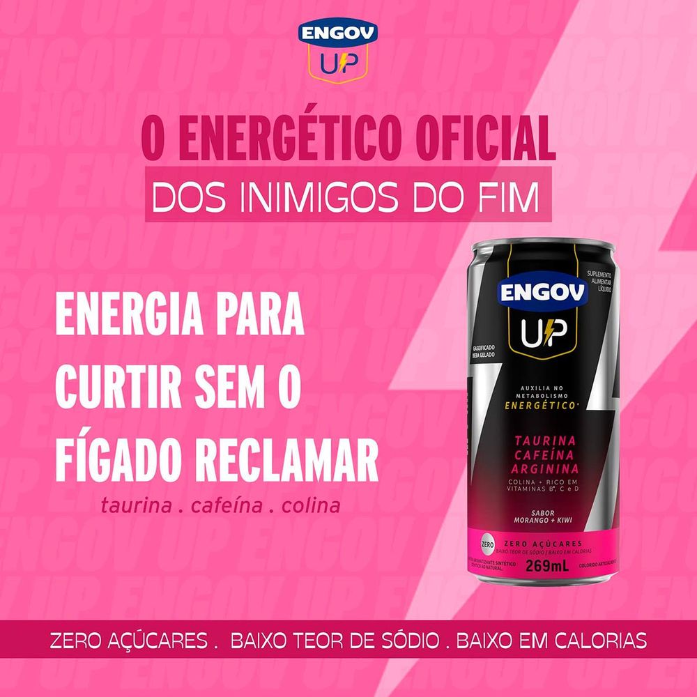 Energético Engov Up Morango e Kiwi 269ml - Drogarias Pacheco