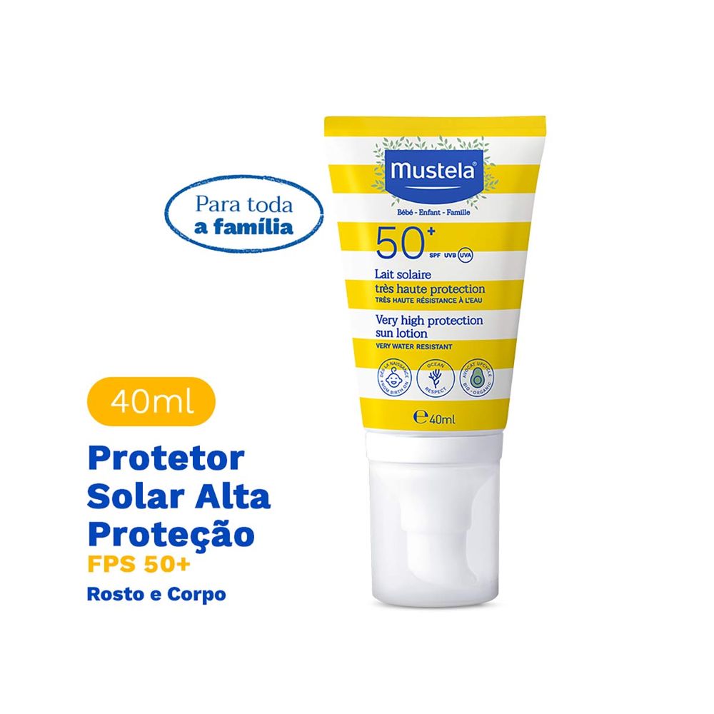 Protetor Solar Infantil Mustela FPS50+ 40ml - Drogarias Pacheco