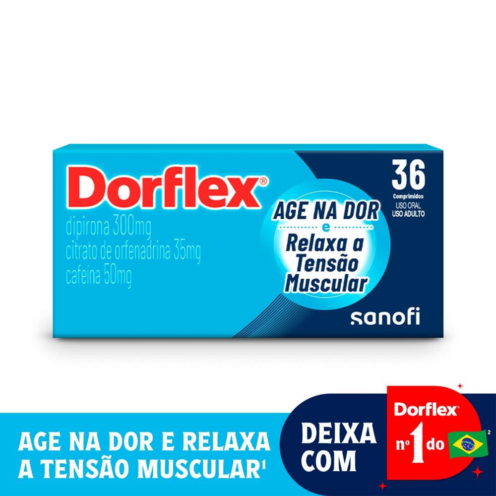 Analgésico e Relaxante Muscular Dorflex 300mg + 35mg + 50mg 36 Comprimidos - Drogarias Pacheco