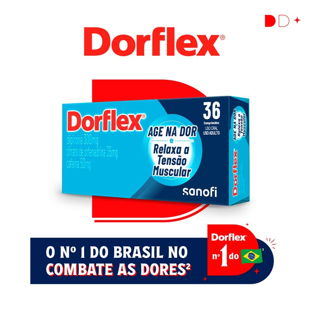 Analgésico e Relaxante Muscular Dorflex 300mg + 35mg + 50mg 36 Comprimidos - Drogarias Pacheco