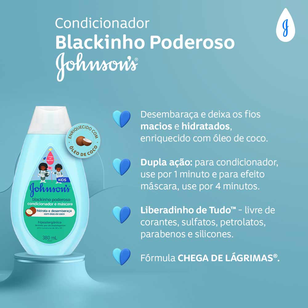 Condicionador e Máscara Infantil Para Cabelos Crespos JOHNSON’S ...