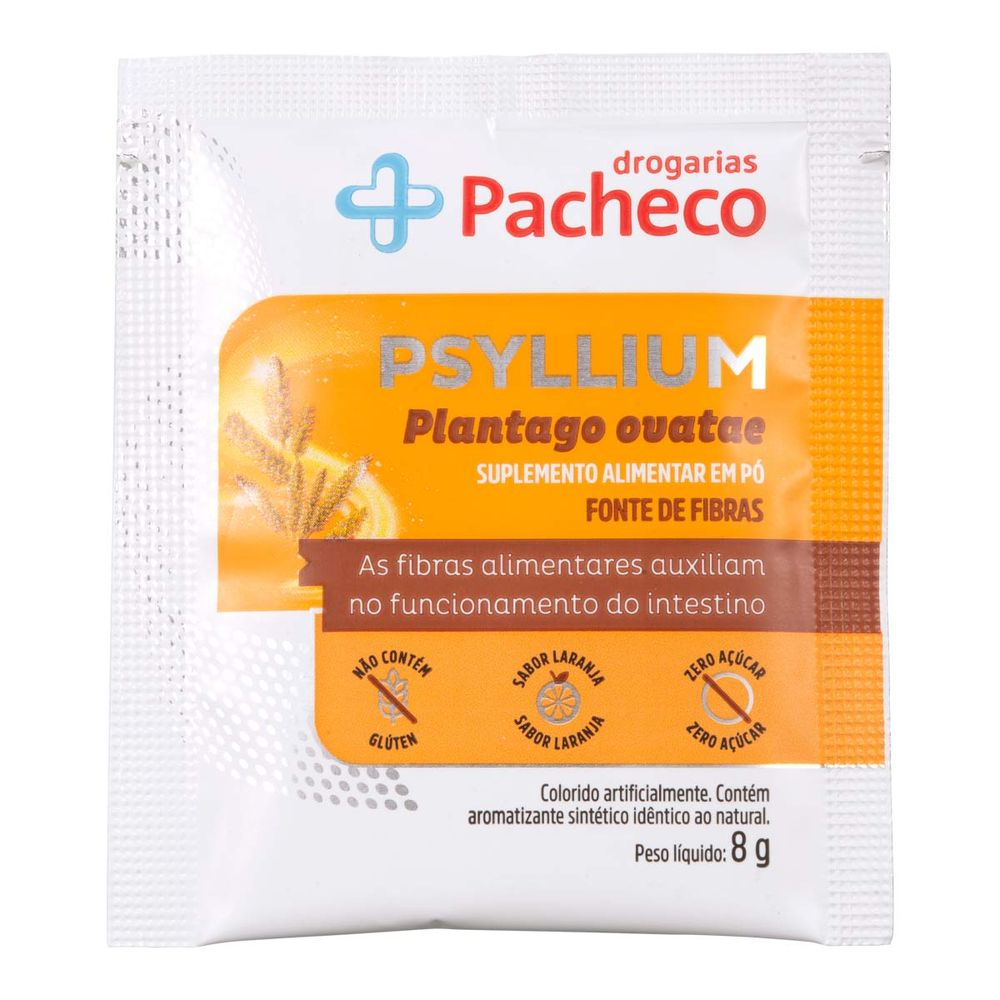 Fibra Psyllium Drogarias Pacheco 10 Sachês de 8g - Drogarias Pacheco