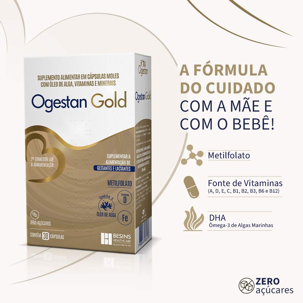 Ogestan Gold 30 Cápsulas - Drogarias Pacheco