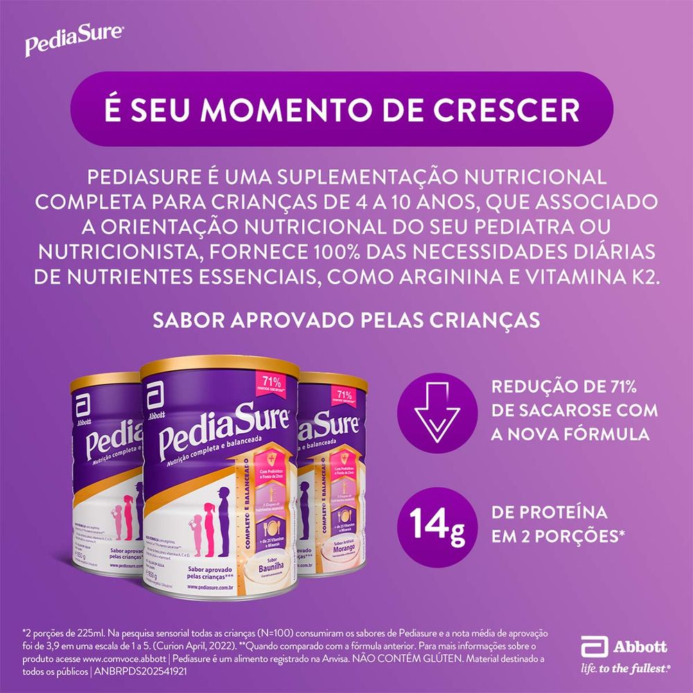 Fórmula Pediátrica Para Nutrição Pediasure Chocolate 400g - Drogarias ...