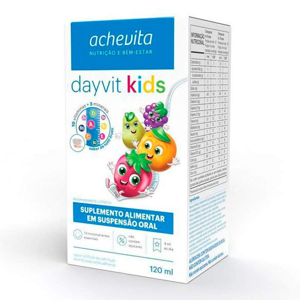 Suplemento Vitamínico DayVit Kids 1+ Suspensão Oral Tutti-Frutti Aché ...