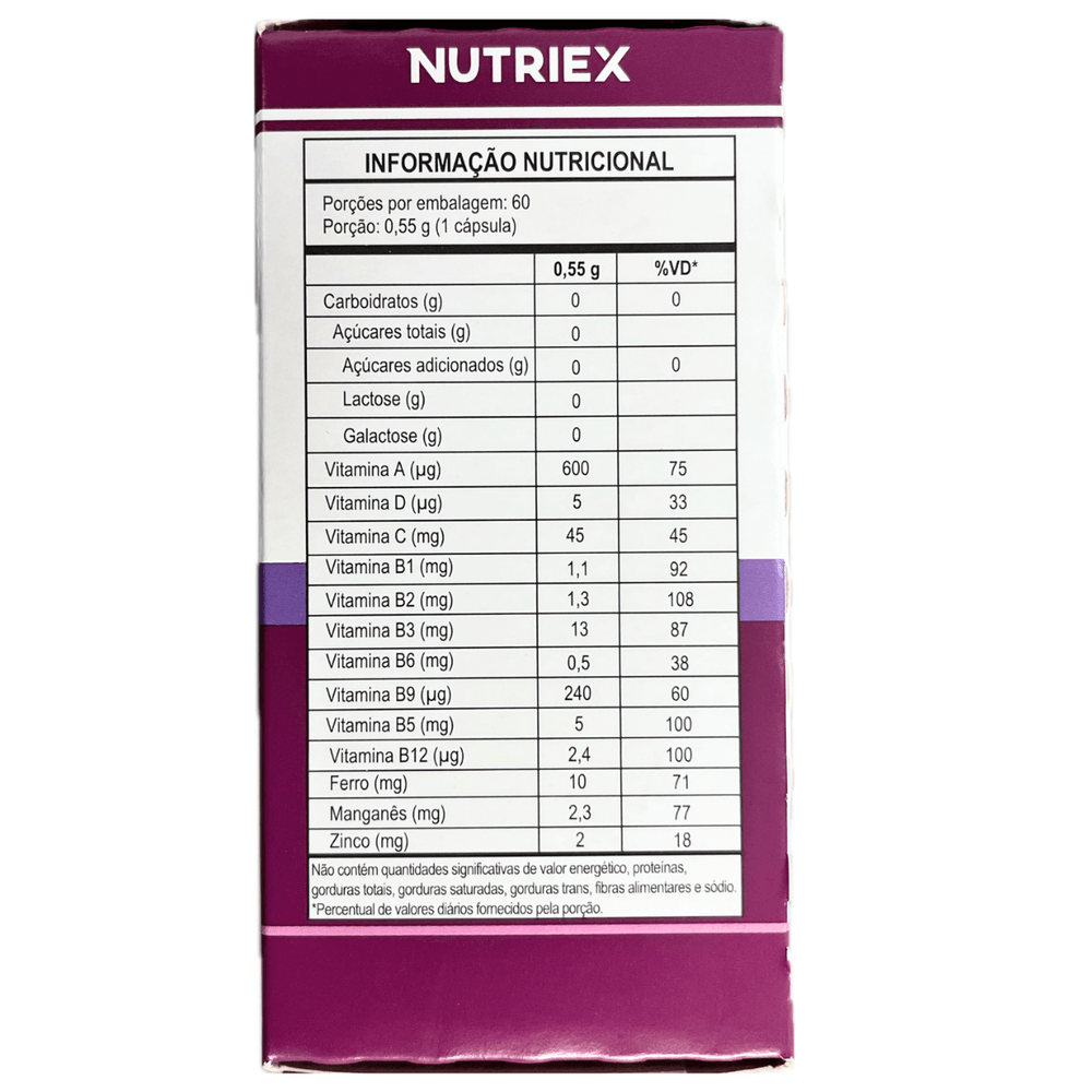 Vitaminas A-Z Mulher Polimais C/60 Cápsulas - Nutriex - Drogarias Pacheco