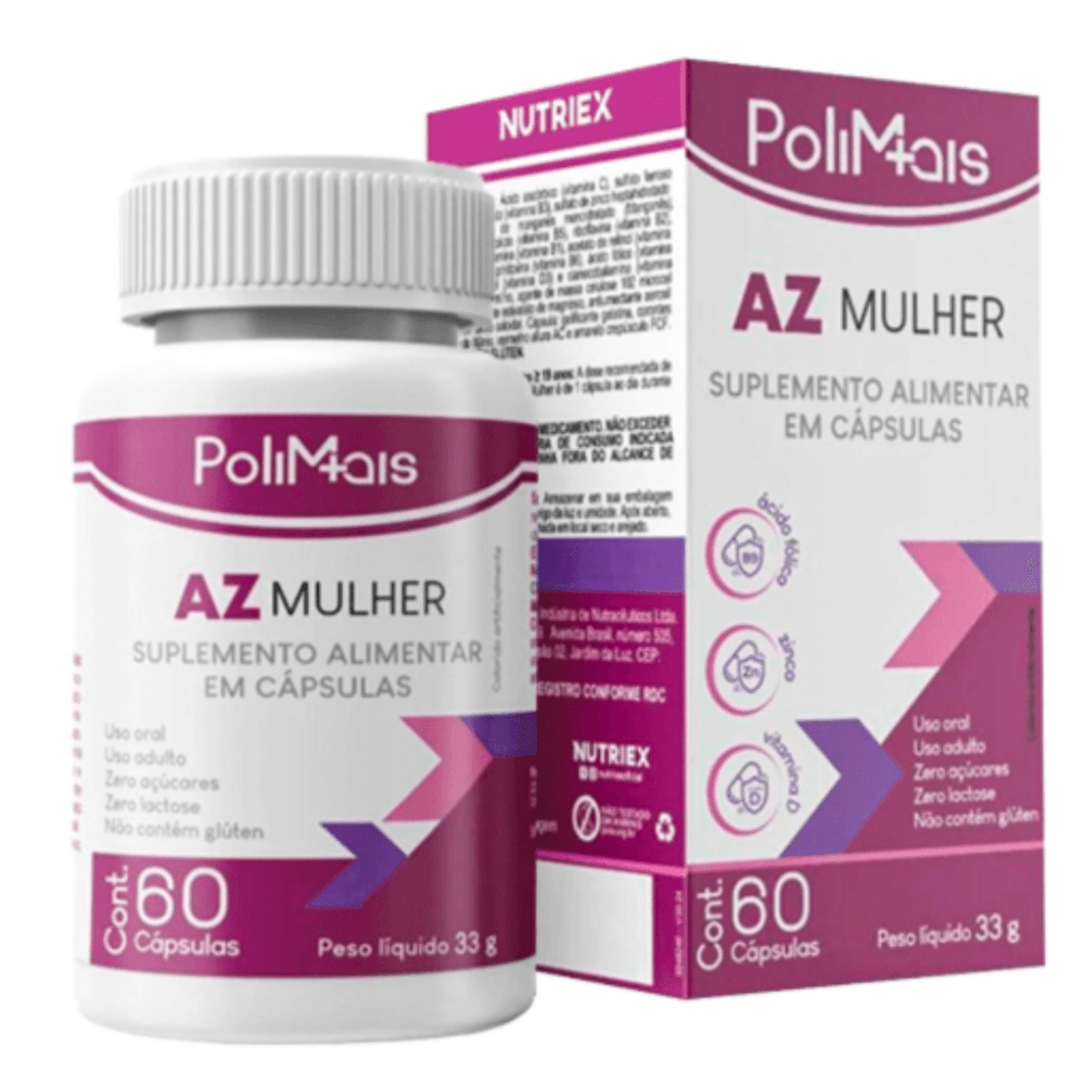 Vitaminas A-Z Mulher Polimais C/60 Cápsulas - Nutriex - Drogarias Pacheco