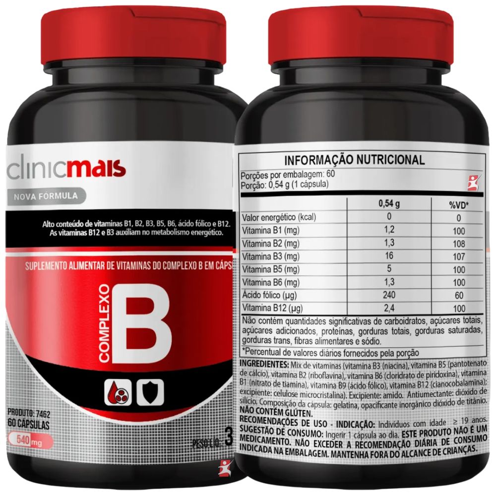 COMPLEXO B CONCENTRADO 7 VITAMINAS 60 CAPSULAS - CLINICMAIS - Drogarias ...