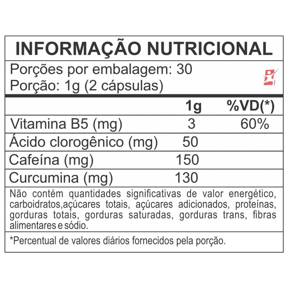 LIPO RESET THERMO ÁCIDO CLOROGÊNICO + CAFEÍNA + CURCUMINA + VITAMINA B5 ...