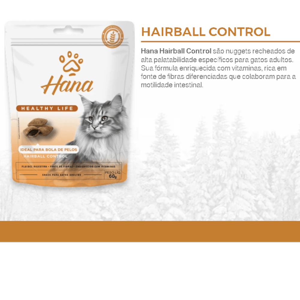 kit 4 Snacks Hana Healthy Life Hairball Control P/ Gatos Adultos- 60g ...