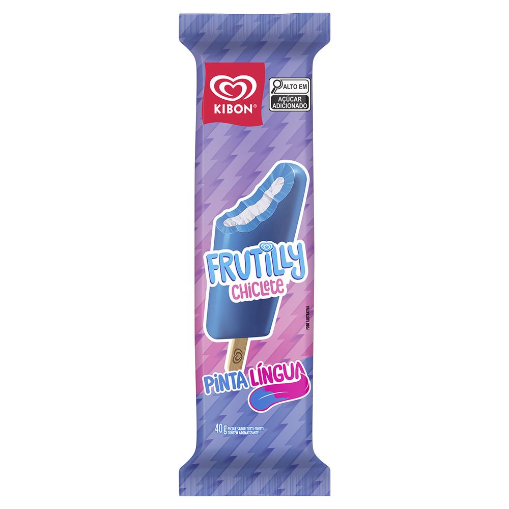 Picolé Kibon Frutilly Chiclete Pinta Língua 40g - Drogarias Pacheco