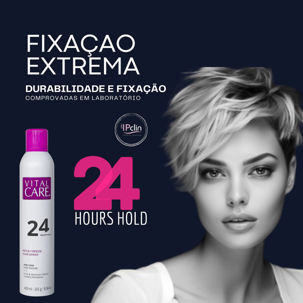 Vital Care Mega Freeze Hair Spray 24h - Spray Fixador 400ml - Drogarias ...