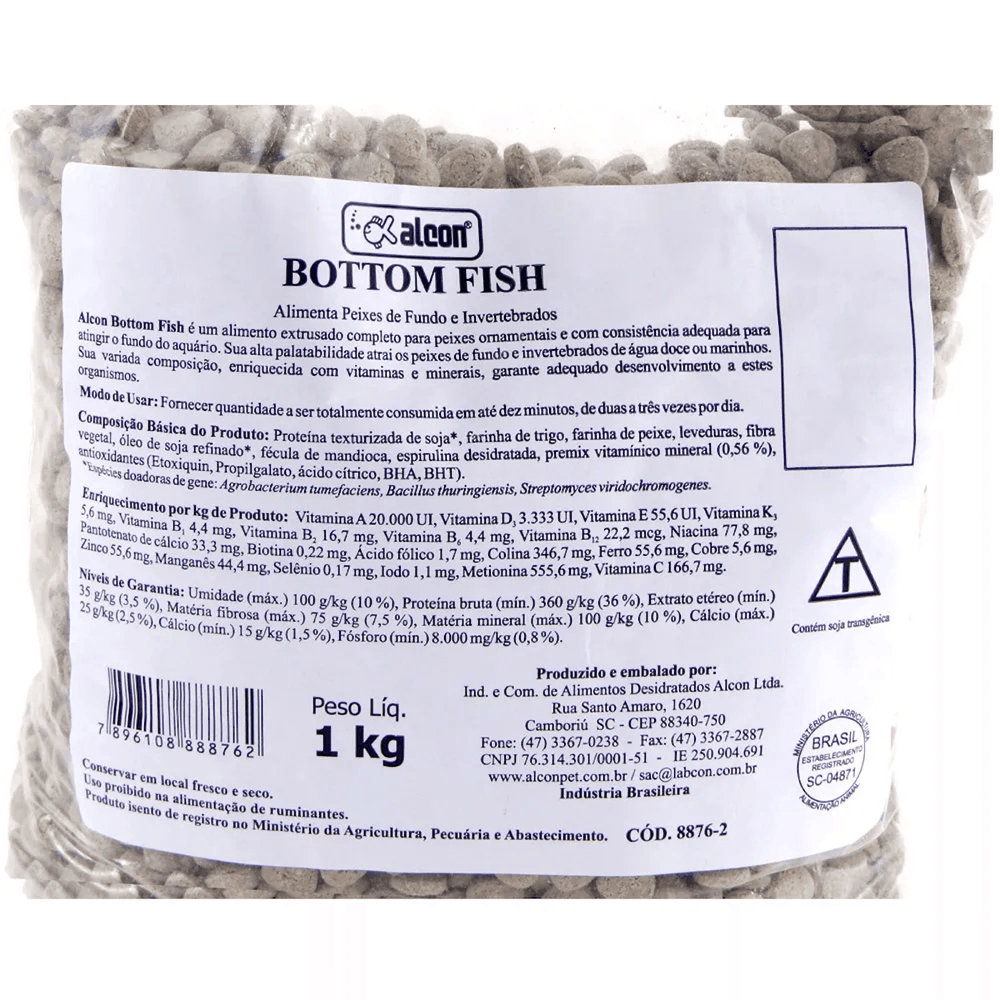Kit Ração Alcon Bottom Fish 1kg C/ 6 unidades - Drogarias Pacheco