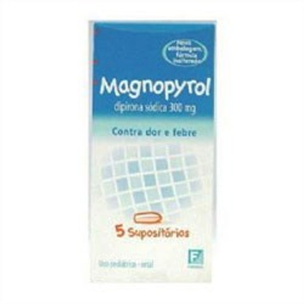 Magnopyrol Pediátrico 300mg 5 Supositórios - Drogarias Pacheco