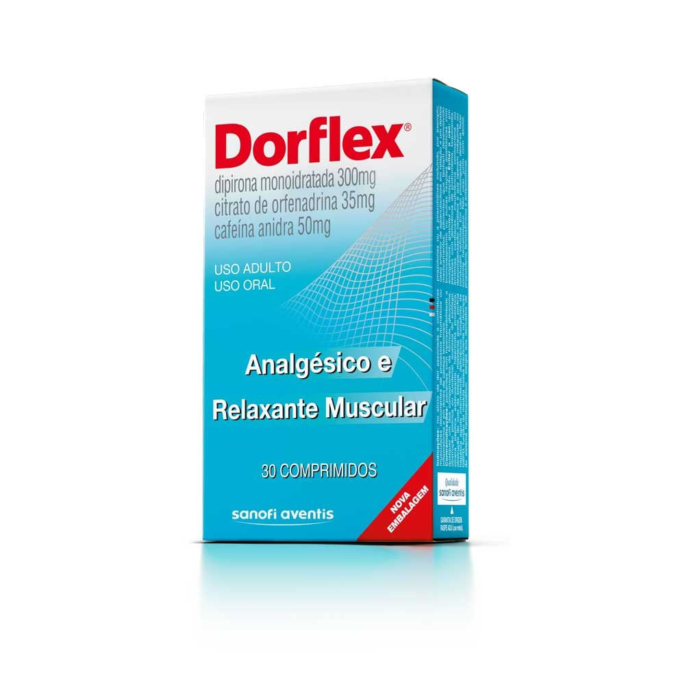 Relaxante Muscular e Analgésico Dorflex 300mg + 35mg + 50mg 30 Comprimidos - Drogarias Pacheco