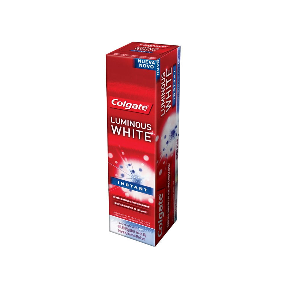 Creme Dental Colgate Luminous White Instant 90g - Drogarias Pacheco