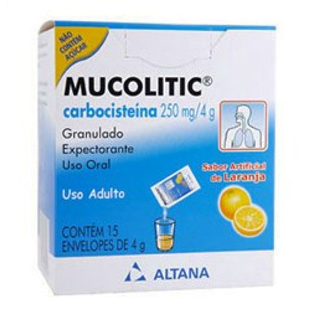 Mucolit Adulto Takeda 250mg 15x4g - Laranja - Drogarias Pacheco